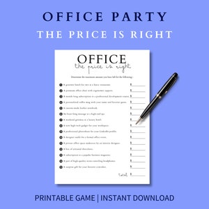Printable the Price is Right Office Party Game: Co-worker Trivia ...