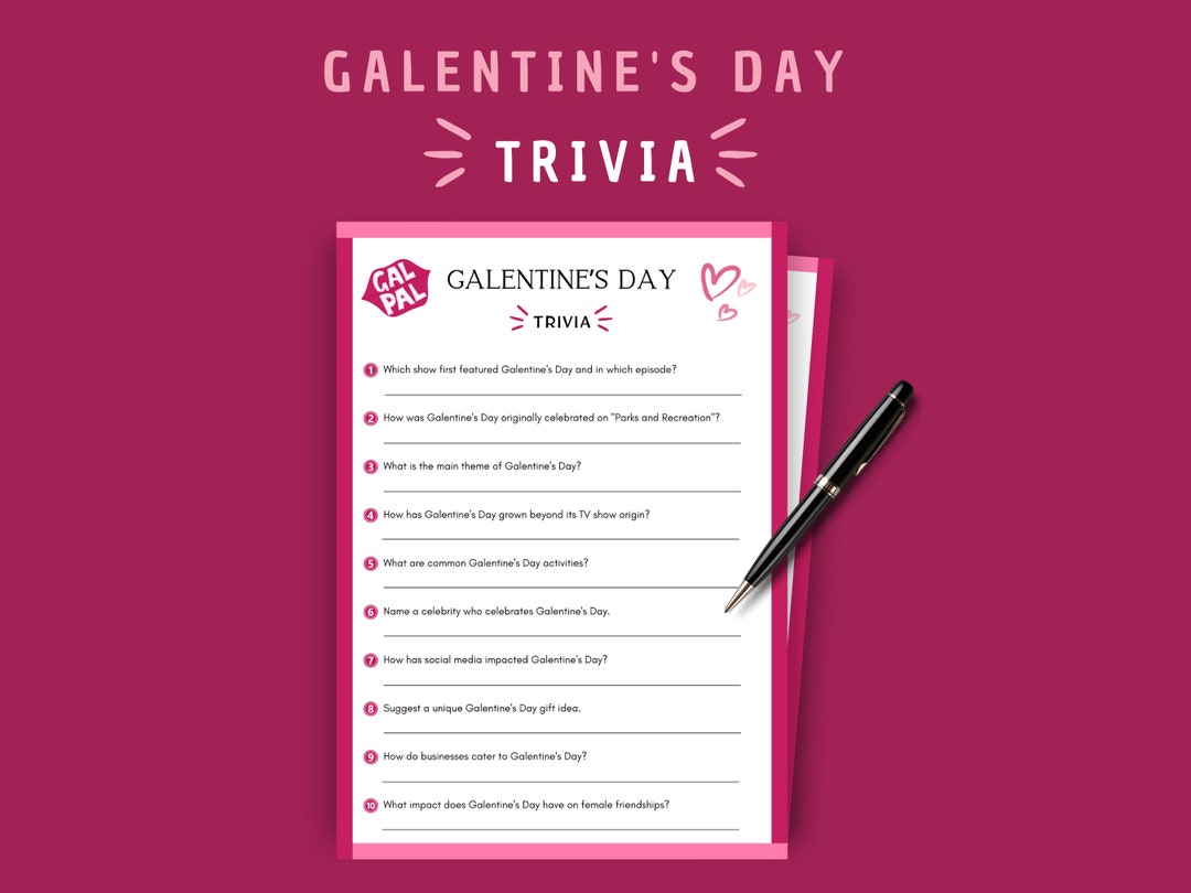 Galentine's Day Open-ended Trivia | Printable Galentine's Day Game ...