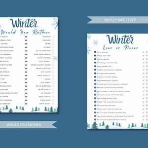 5 Winter Games Bundle, Printable Winter Family Games, Fun Winter Trivia ...
