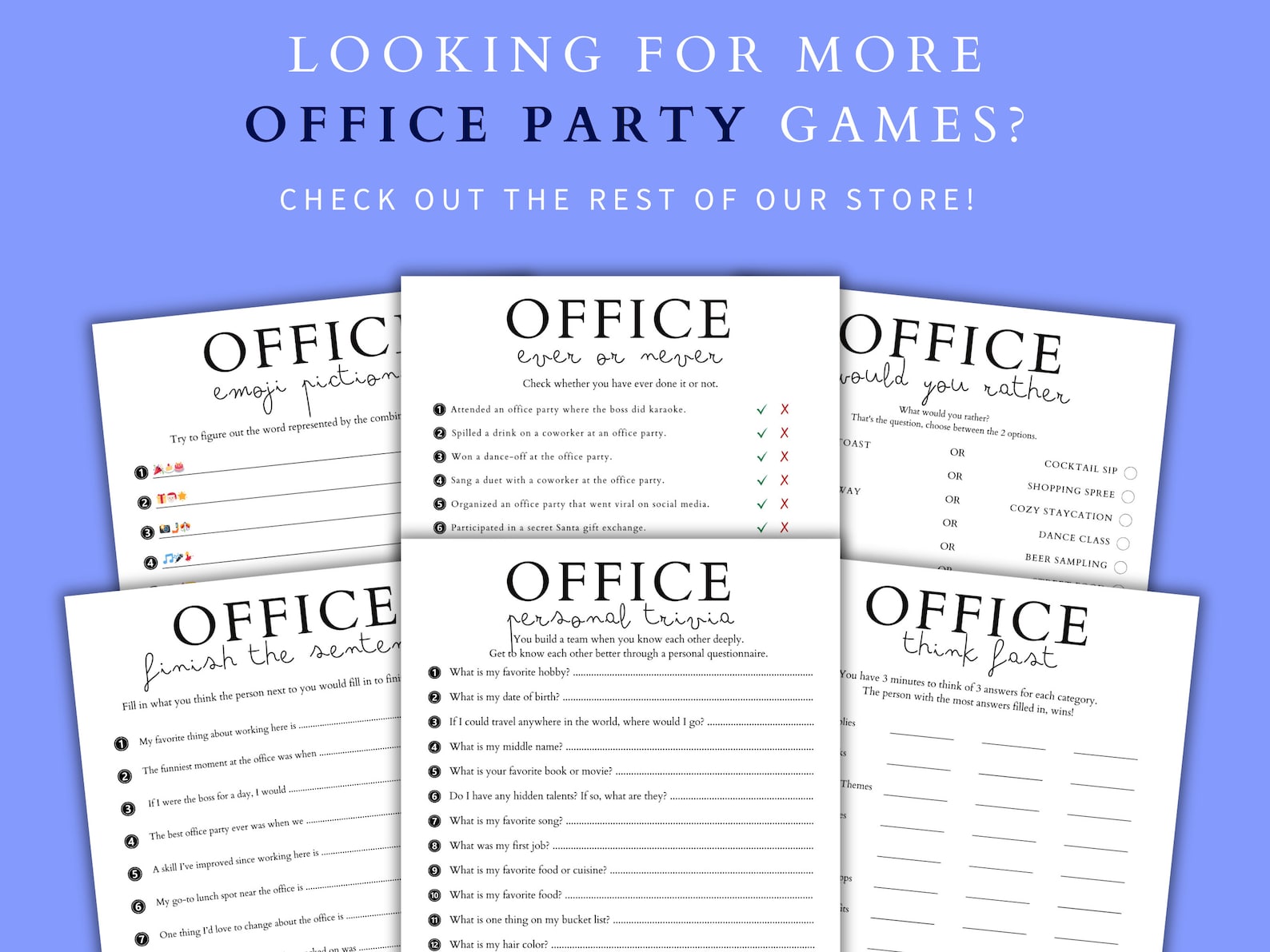 Printable the Price is Right Office Party Game: Co-worker Trivia ...