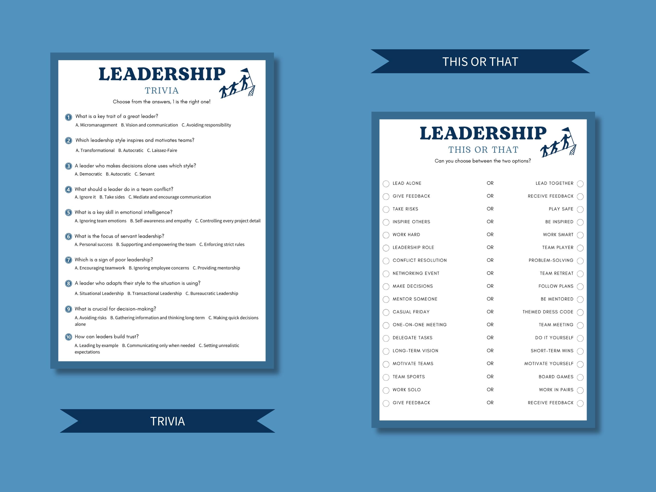 Leadership Games Bundle: 10 Printable Team-building Activities (instant ...