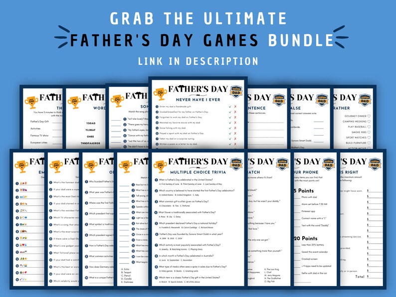 Father's Day Table Talk Game Instant Download Printable Family Game Dad ...