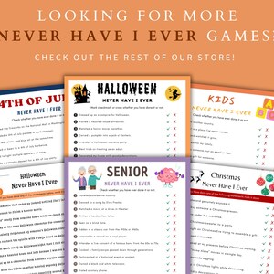 Thanksgiving Game Printable Never Have I Ever Family Trivia Night Fall ...