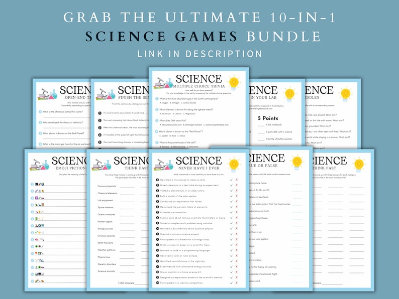 Science Emoji Pictionary Game: Fun Student Printable (digital Download ...