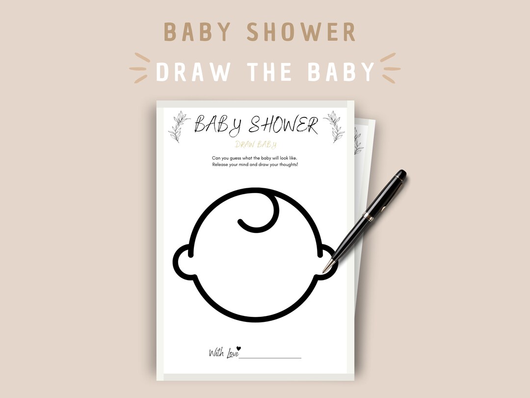 Baby Shower Game Draw Baby Printable Baby Shower Game Instant Download ...