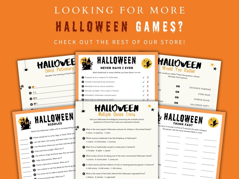 Halloween Think Fast Game | Spooky Family Game Night | Halloween Party ...