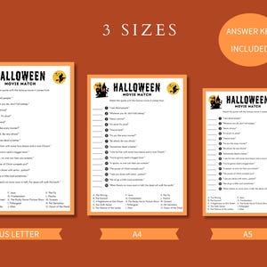Printable Halloween Movie Match Game Digital Download Family Trivia ...