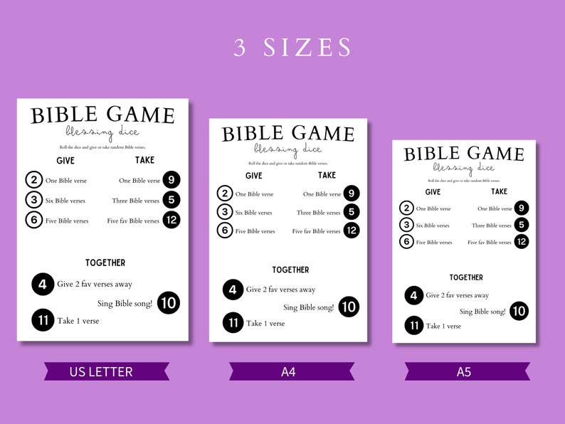 Printable Bible Game Blessing Dice Christian Family Game Church Games ...