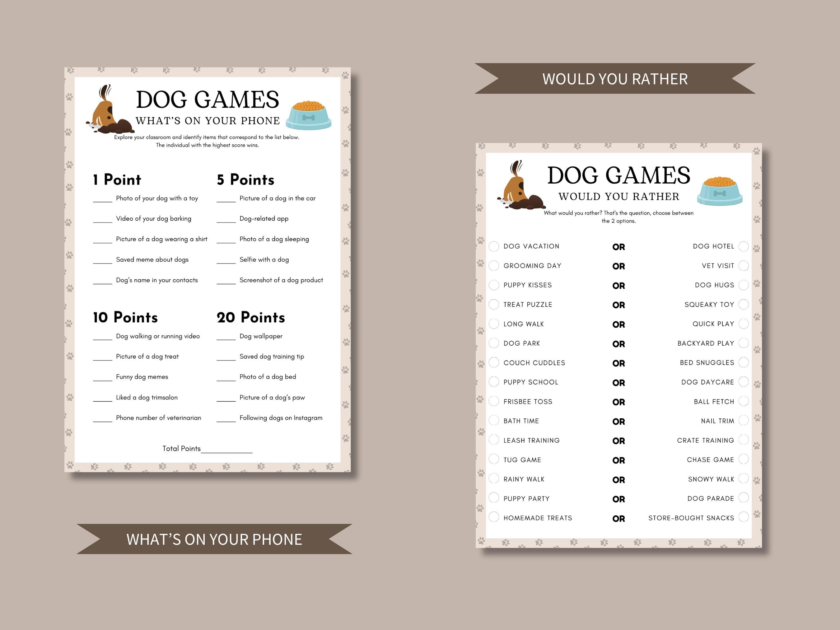 Dog 10-in-1 Printable Games Bundle, Pet-themed Game, Digital Download ...