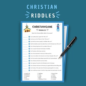 Printable Bible Riddles Game for Christians, Digital Download, Faith ...