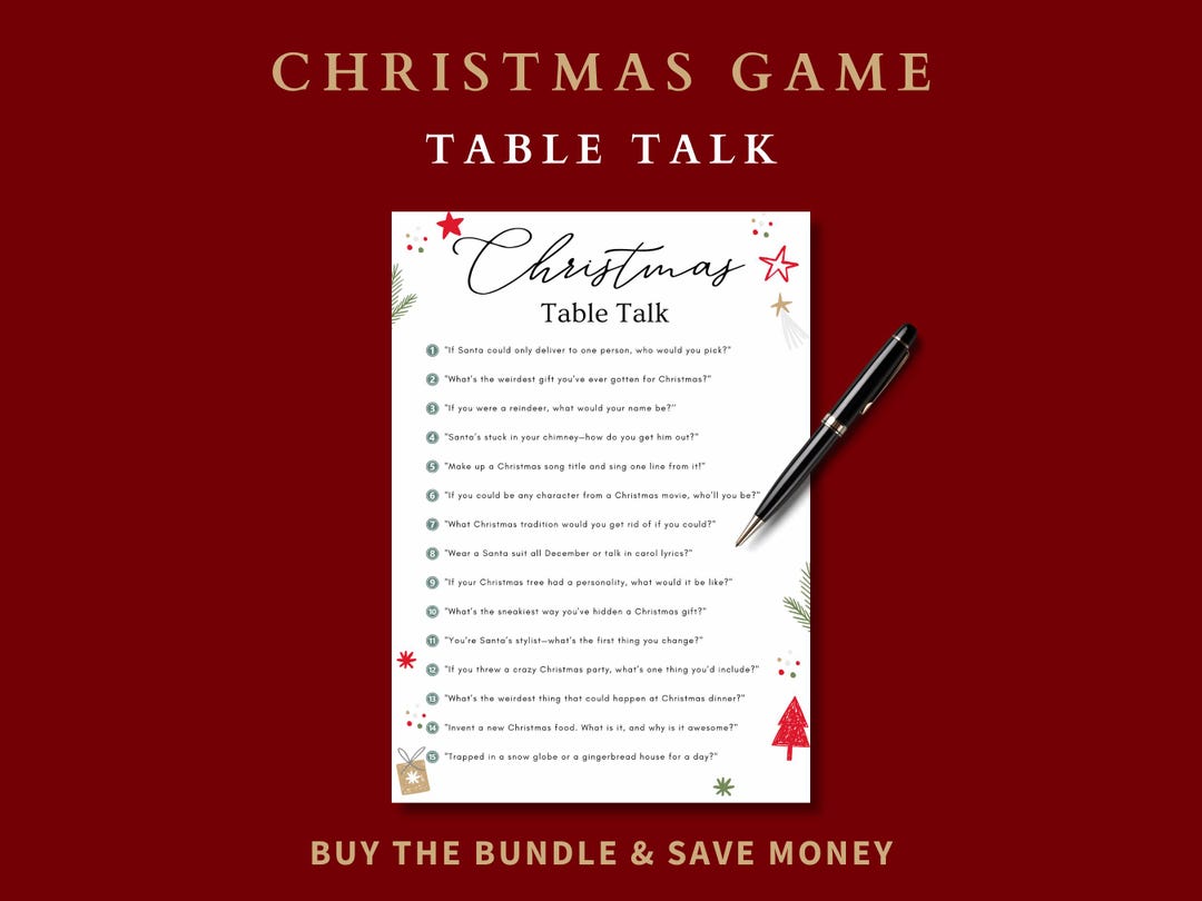 Christmas Table Talk Game, Printable Holiday Conversation Starter ...