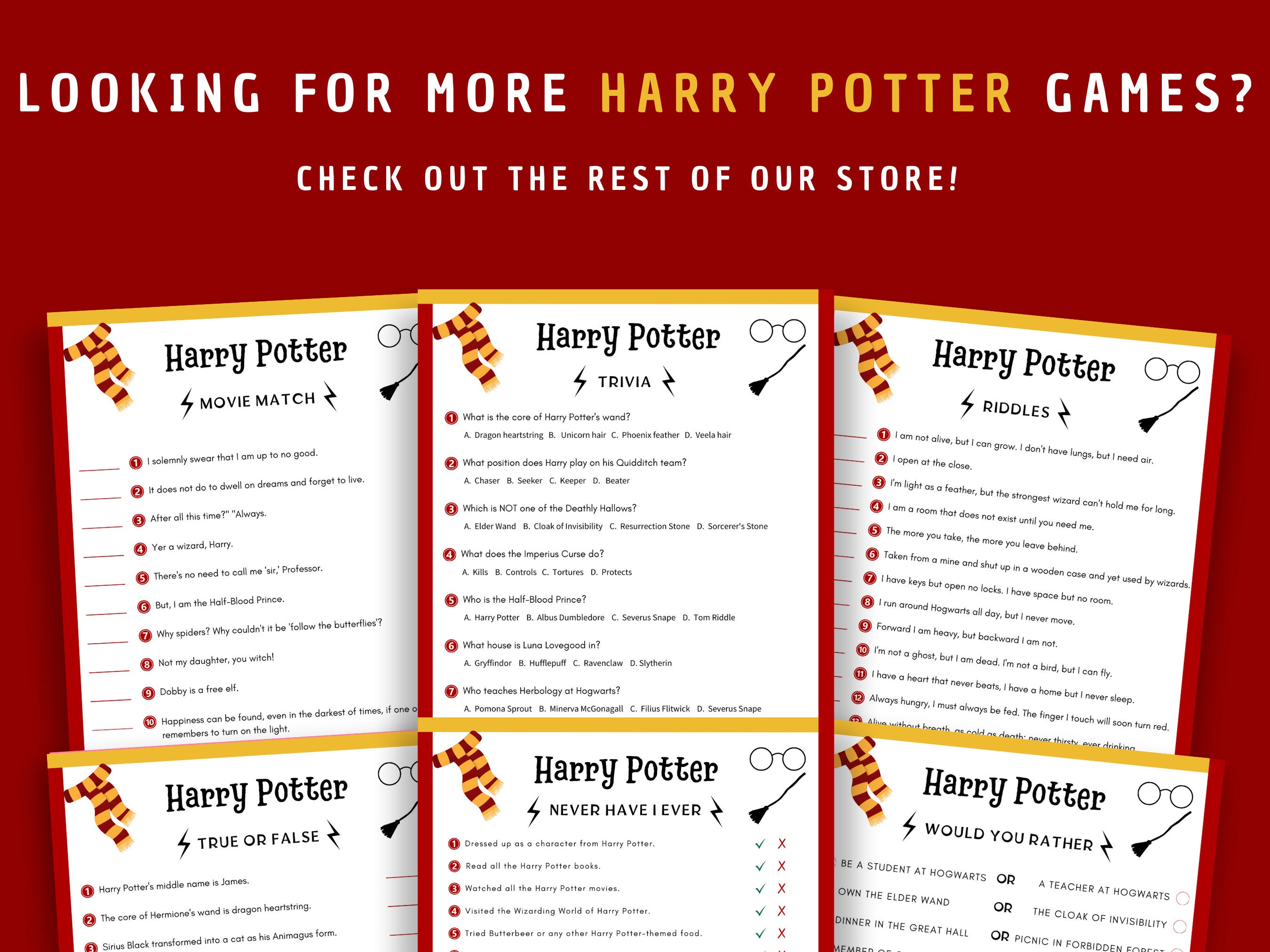 Magical Wizard Riddles Matching Game Printable Wizard Game Family Game ...