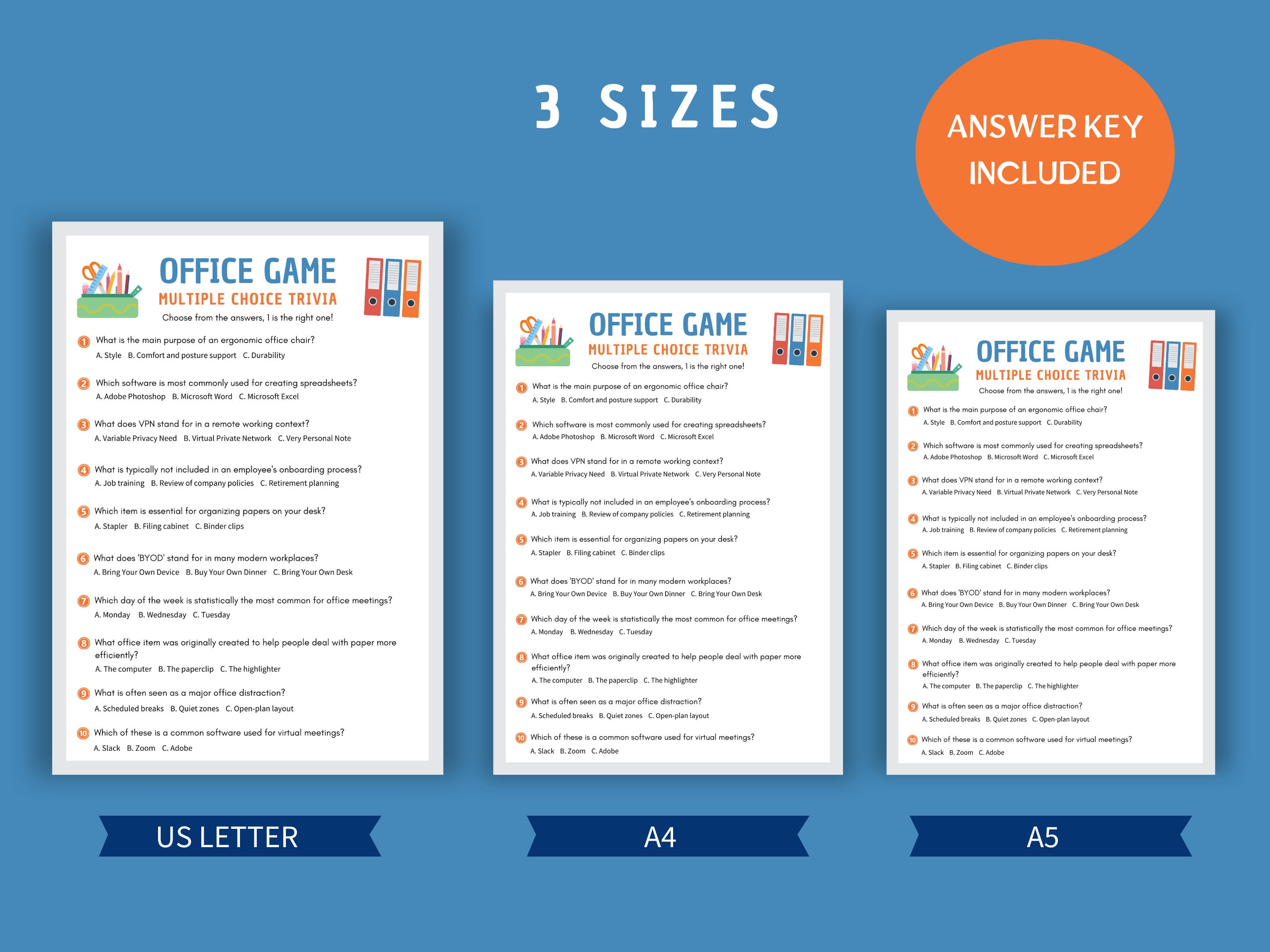 Office Games Trivia: Printable Team Building Quiz (instant Download) - Etsy