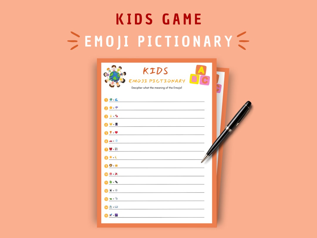 Kids Emoji Pictionary | Fun Printable Kids Game | Family Bonding ...