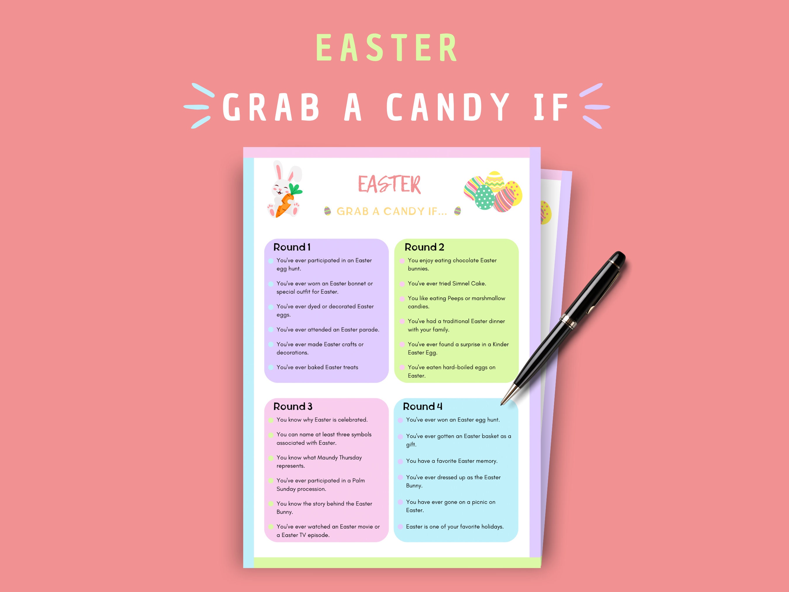 Easter Grab a Candy Game | Printable Easter Game | Instant Download ...