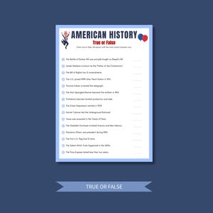 American History Games Bundle Printable, 5 Fun Educational Party Games ...