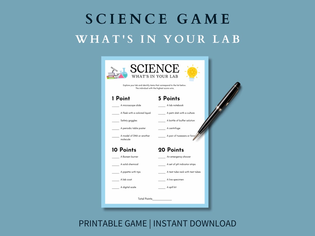 Science What's in Your Lab Game | Digital Download | Fun Student Game ...