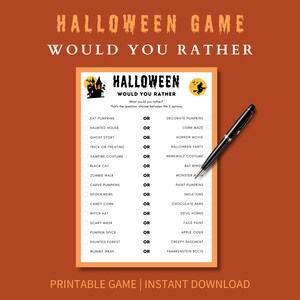 Halloween Would You Rather Game | Digital Download | Family Trivia Game ...