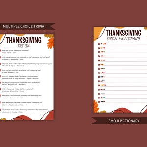 Thanksgiving Games Bundle Printable, 10 Party Games for Family, Kids ...