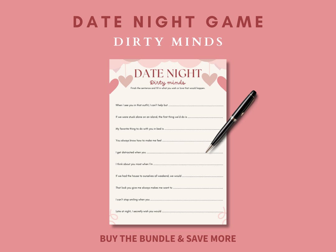 Date Night Dirty Minds Game, Printable Trivia for Couples, Fun Adult ...