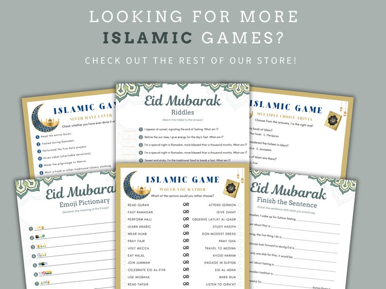 Eid Mubarak Emoji Pictionary Game: Printable Family Activity (digital ...