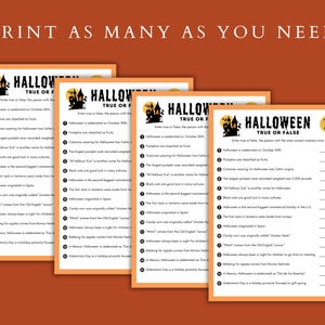 Printable Halloween True or False Game Family Trivia Game Fun Printable ...