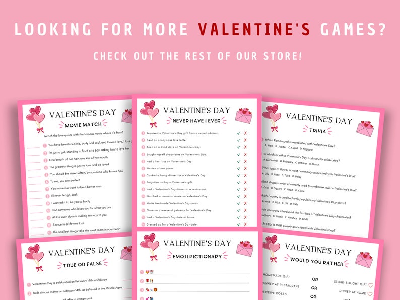 Multiple Choice Valentine's Day Trivia Game | Romantic Quiz for Couples ...