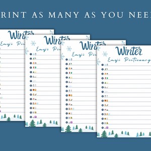 Winter Emoji Pictionary Game Printable Winter Trivia Game Fun Family ...