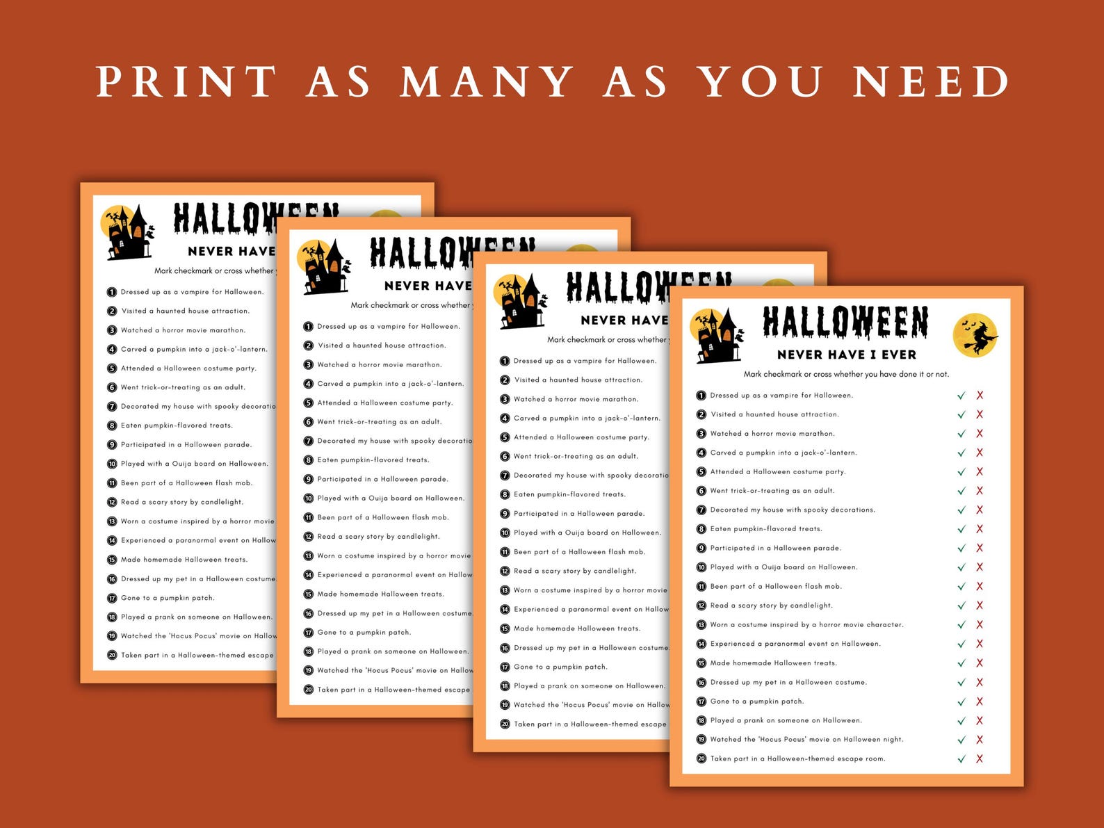 Halloween Never Have I Ever Game | Digital Download | Family Trivia ...