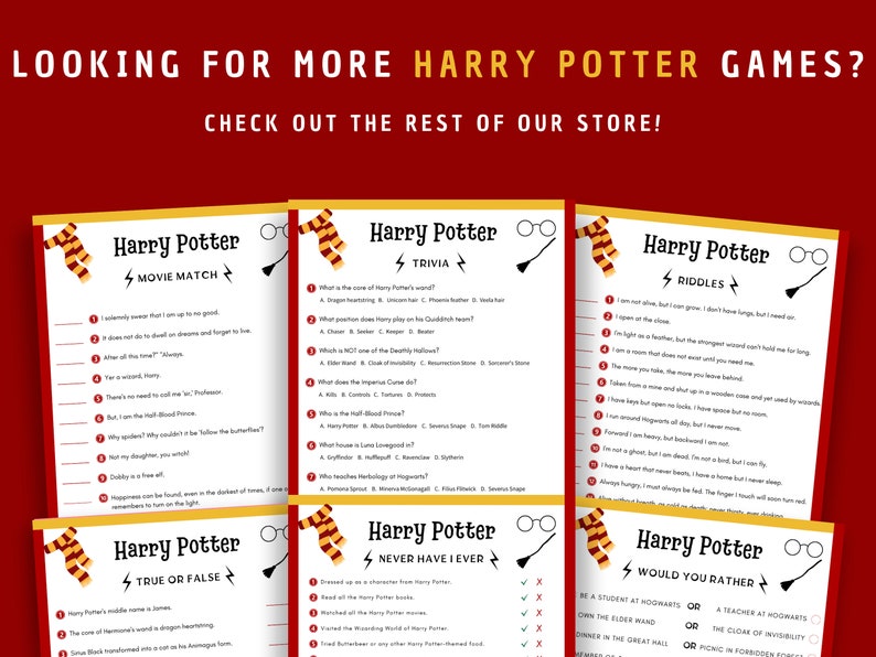 Wizard Games Bundle: 10 Magical Trivia Quiz, Party Icebreakers (PDF) - Etsy