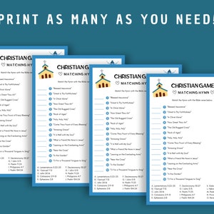 Christian Hymn Matching Game: Bible Verse Activity (digital Download ...