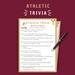 Athletic Trivia of 10 Questions Digital Download Printable Sports Quiz ...