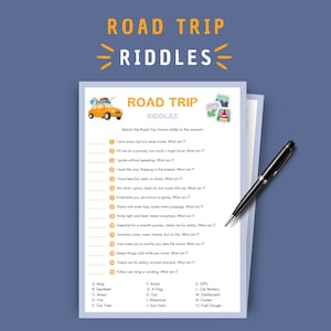 Road Trip Riddles Game: Interactive Car Travel Activity (instant ...