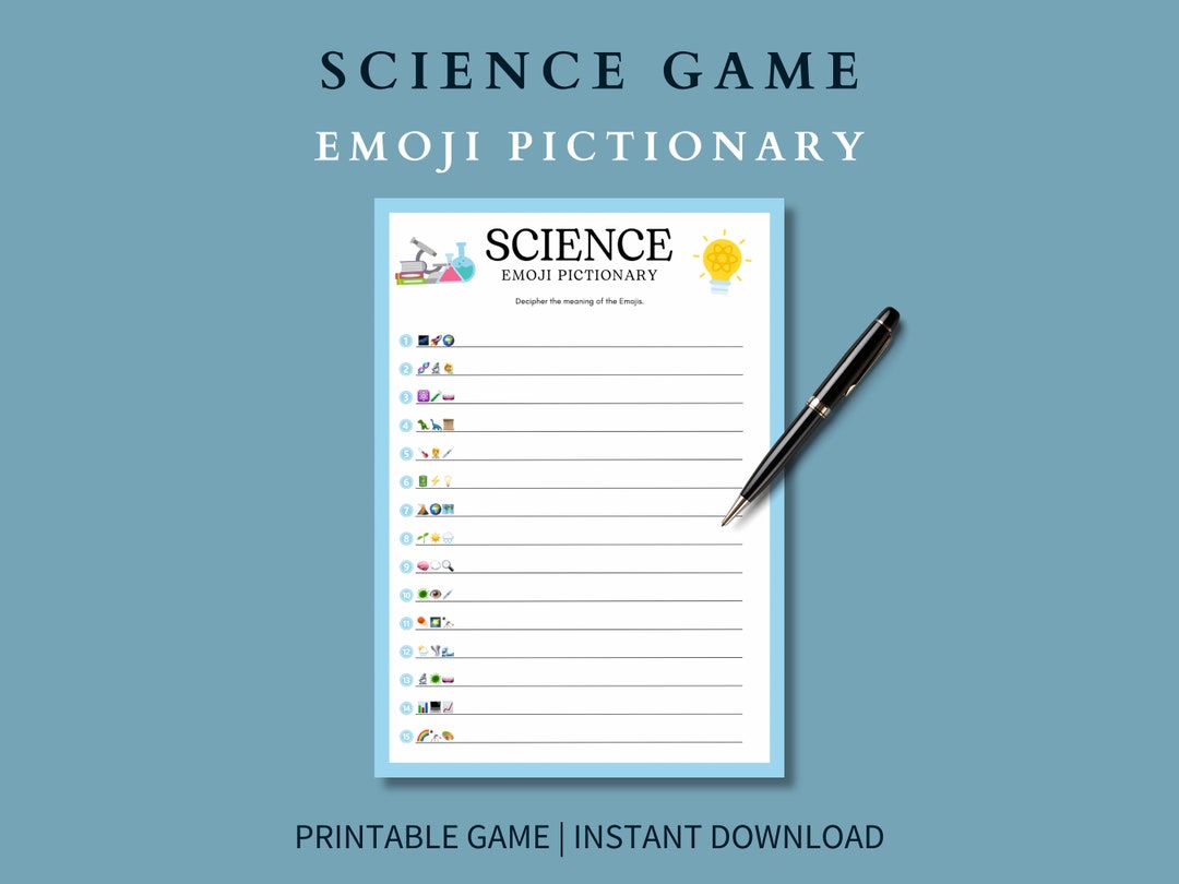 Science Emoji Pictionary Game: Fun Student Printable (digital Download ...