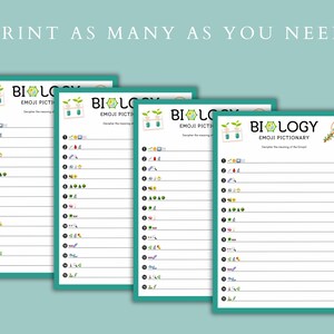 Biology Emoji Pictionary Game: Fun Trivia for Students (digital ...