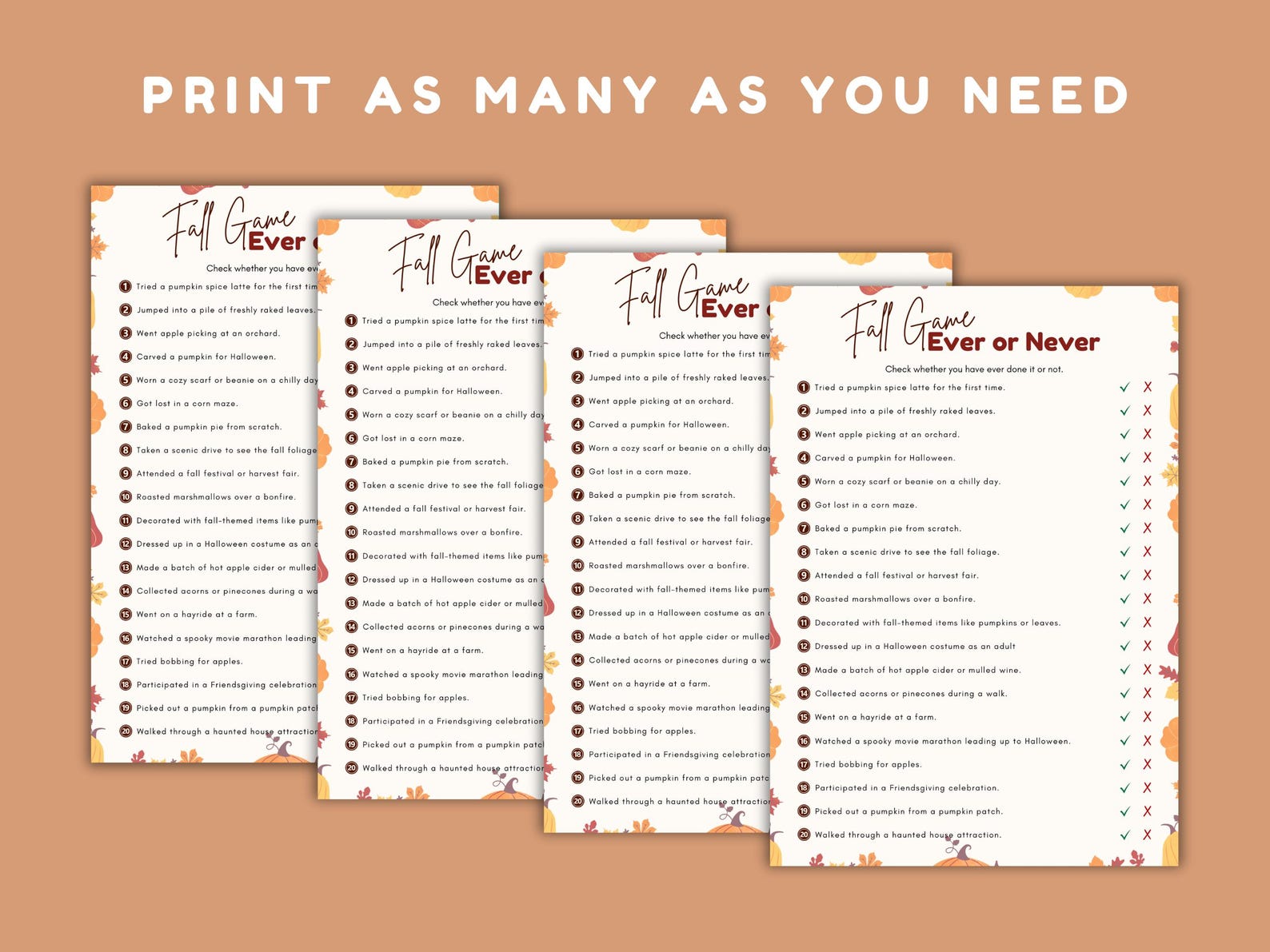 Fall Never Have I Ever Game | Autumn Games | Fun Fall Party Game ...