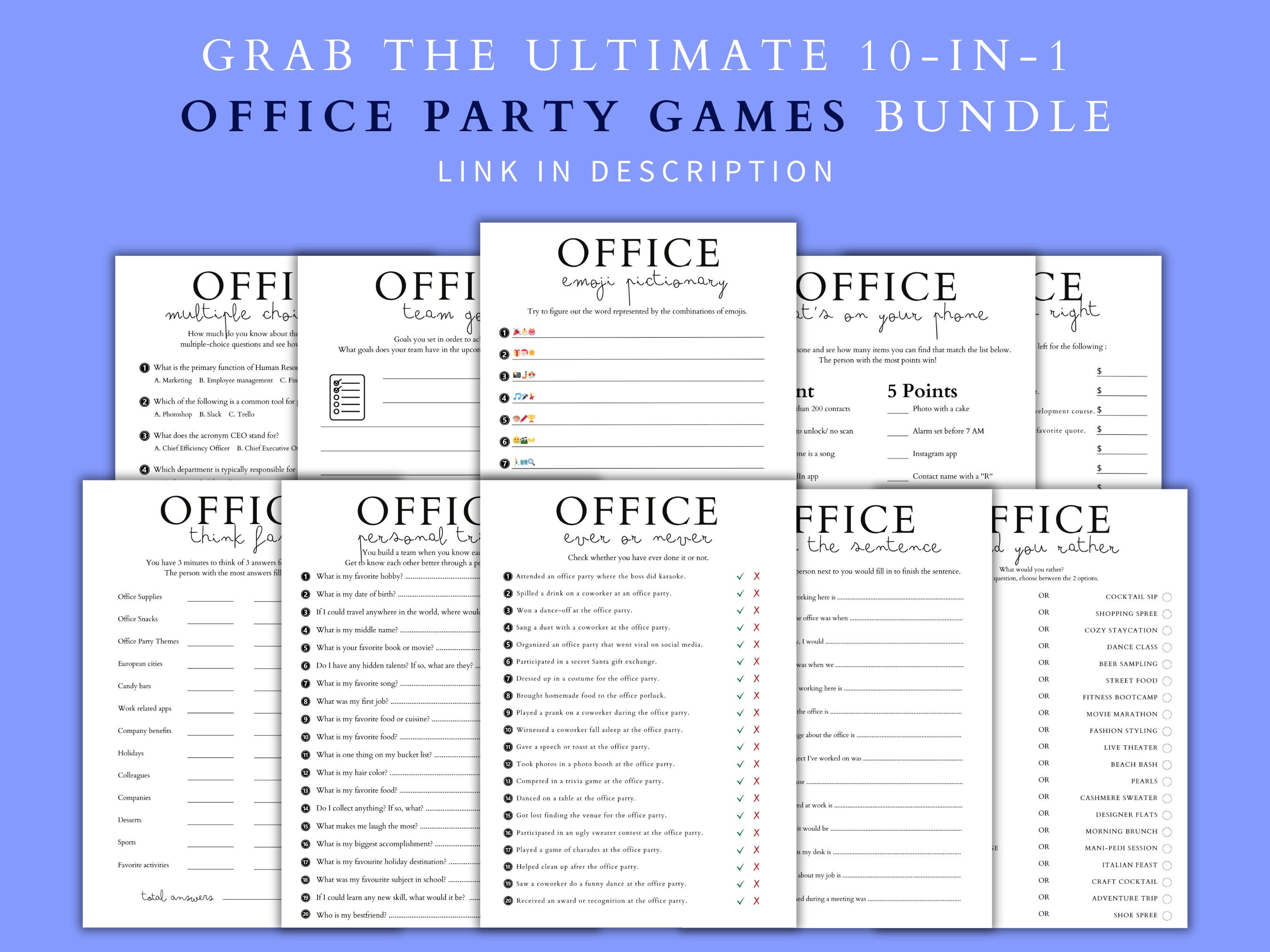 Printable the Price is Right Office Party Game: Co-worker Trivia ...