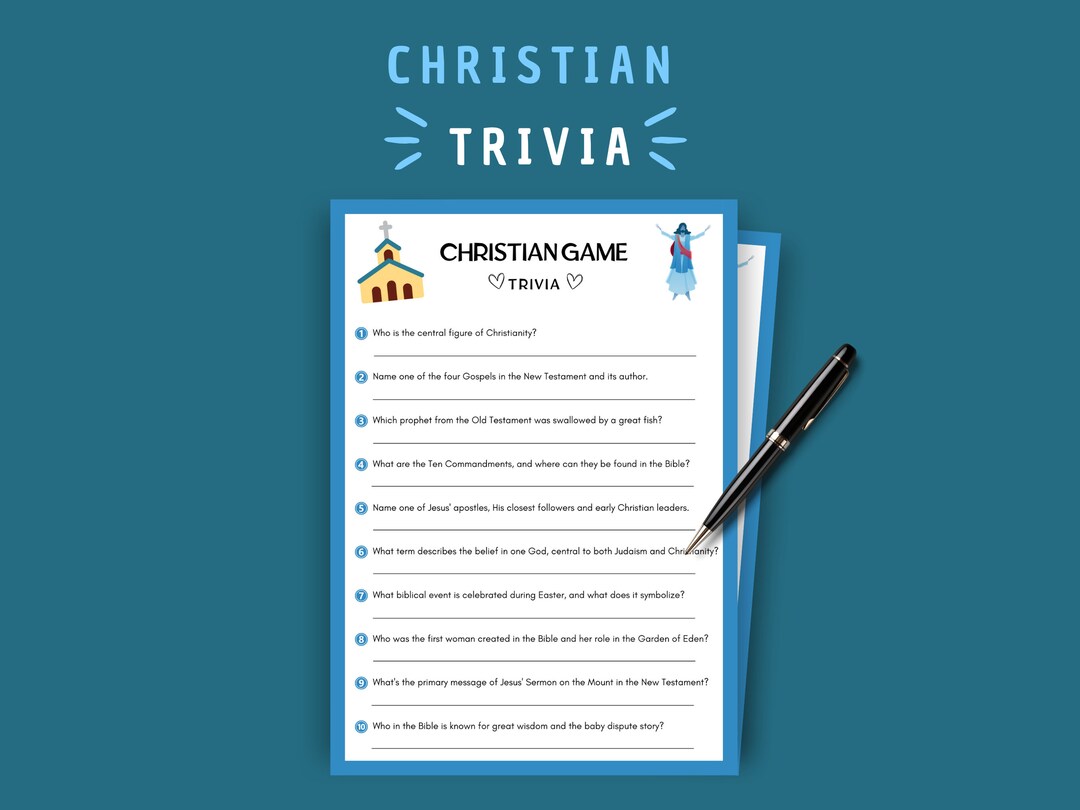 Christian Open-end Trivia Printable Game, Digital Download, Printable ...