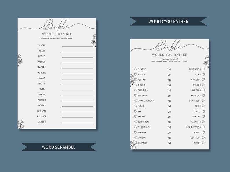 Bible Games Bundle: 10 Printable Christian Activities (digital Download ...