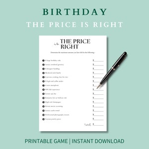 The Price is Right Birthday Game: Printable Family Trivia (digital ...