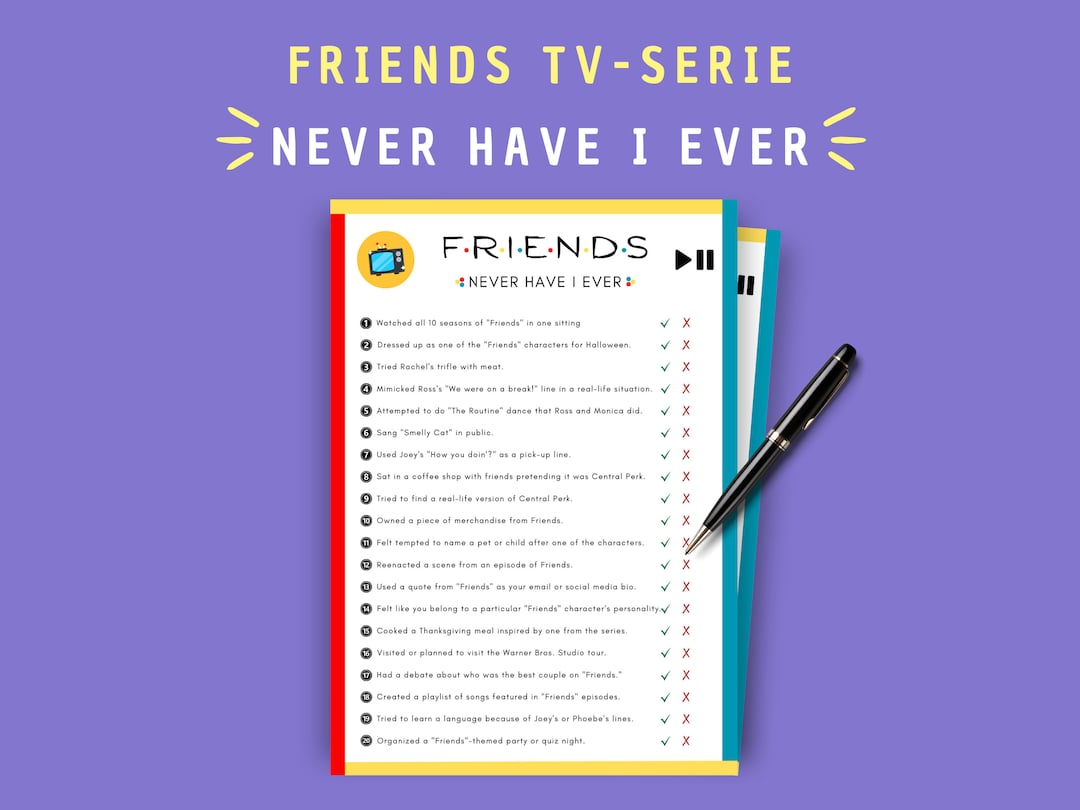 Friends Never Have I Ever Game | Instant Download Printable | Fun Party ...