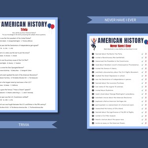 American History Games Bundle Printable, 5 Fun Educational Party Games ...