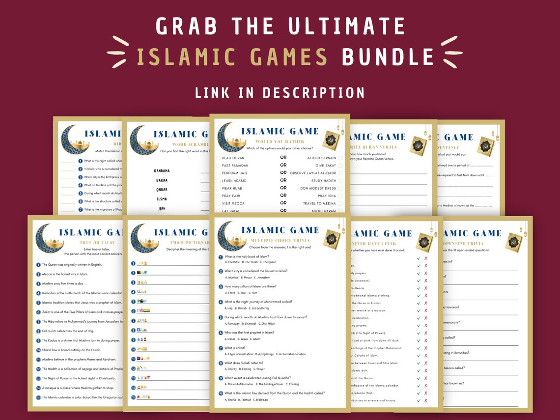 Islamic Emoji Pictionary Game: Printable Family Trivia (digital ...