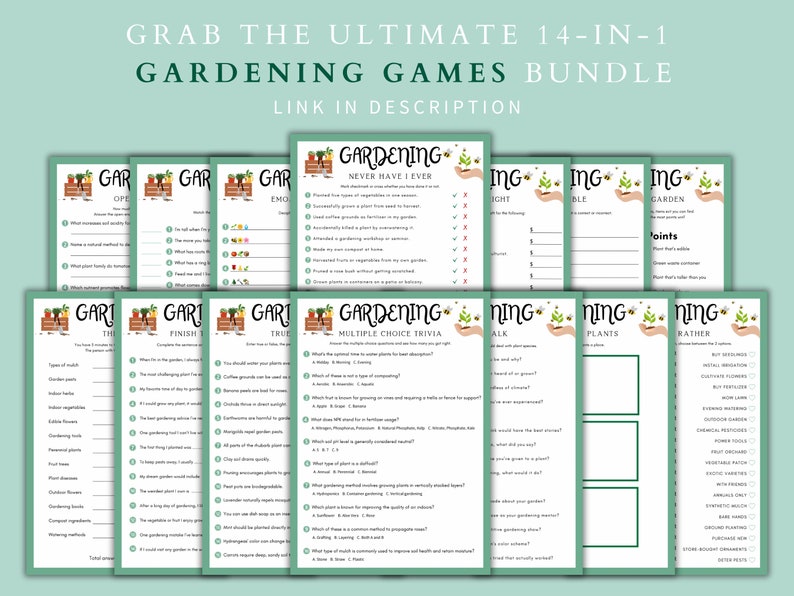 Gardening Emoji Pictionary Game: Printable Trivia (digital Download) - Etsy