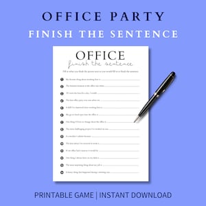 Printable Finish the Sentence Office Party Game (digital Download) - Etsy
