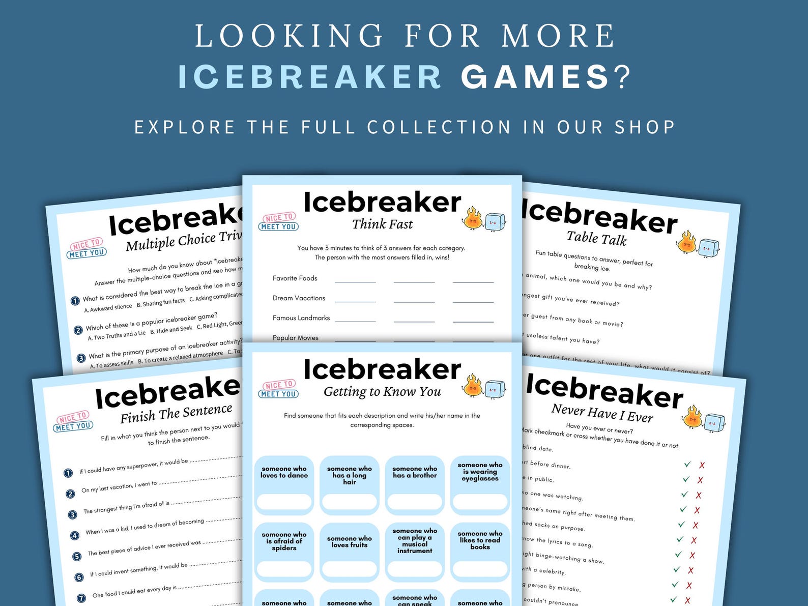Icebreaker Table Talk Game Printable, Fun Icebreaker Conversation ...
