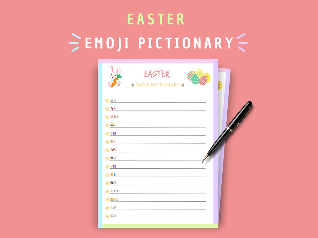 Easter Emoji Pictionary Game | Instant Download Printable | Decode ...