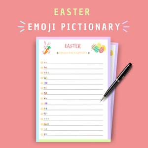 Easter Emoji Pictionary Game | Instant Download Printable | Decode ...