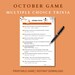 Printable October Trivia Game Fall Family Game Night Multiple Choice ...