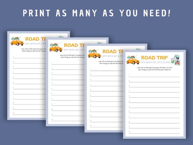 Road Trip I Spy With My Little Eye Game Instant Download Printable ...